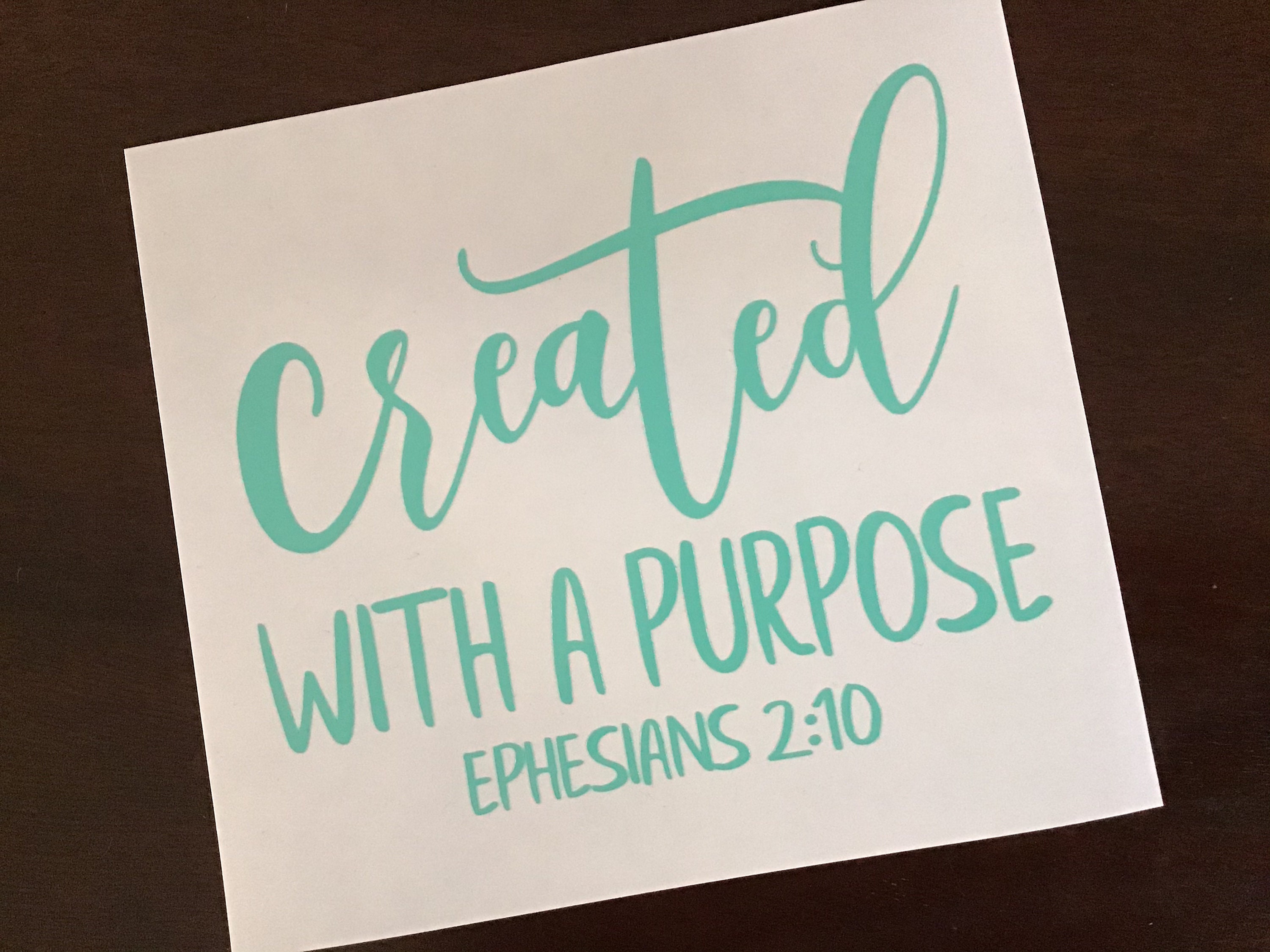 Created With a Purpose Decal Bible Verse Ephesians 2:10 - Etsy