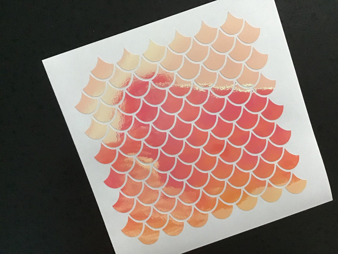 Mermaid Scales Print Vinyl Decal Sticker Fish Scales Sticker - Etsy