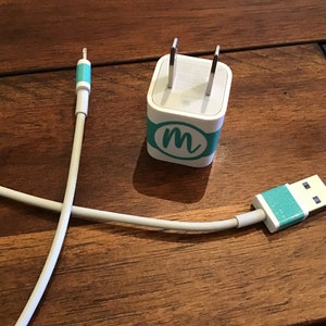 Monogram Charger Wrap for iPhone iPad Ipod, Charger Wrap Decal ...