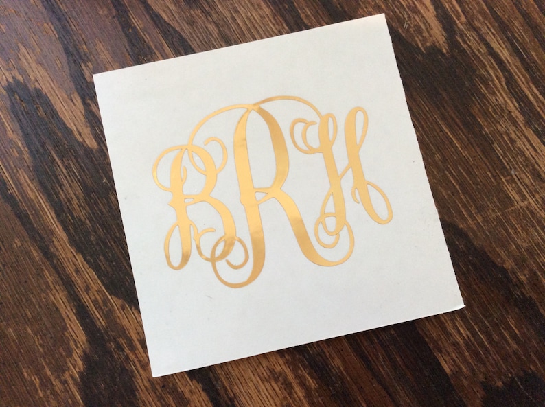 Monogram Decal Gold Metallic Decal Gold Monogram Decal Gold - Etsy