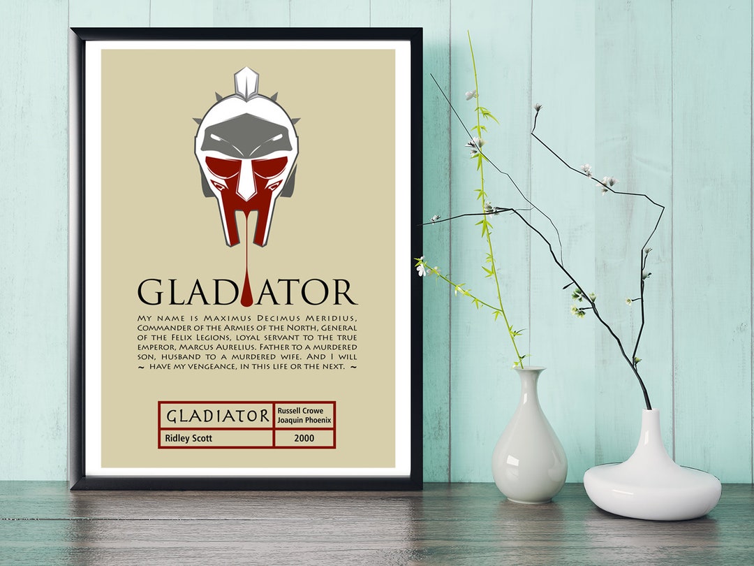 Original UNFRAMED PRINT of My Design for the Classic Gladiator Movie ...