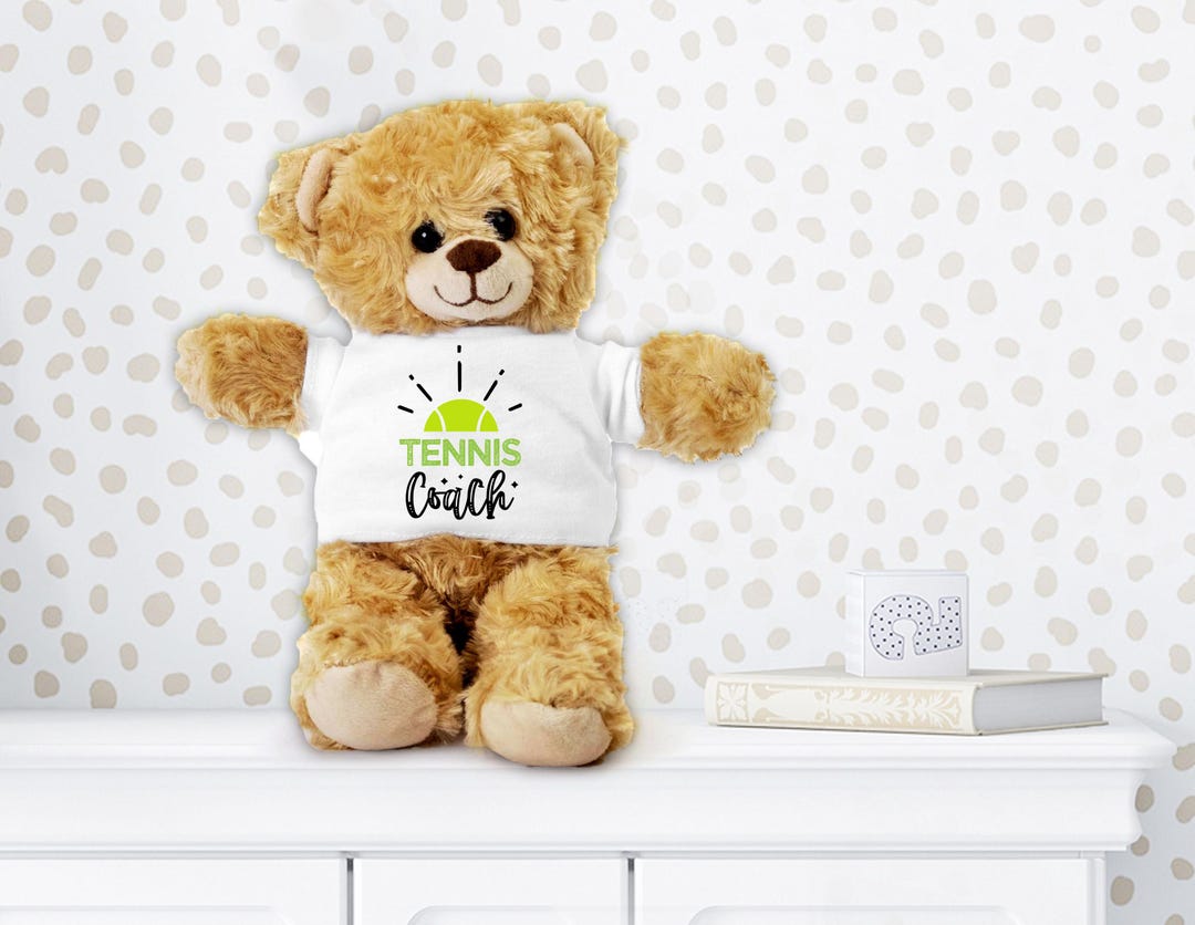 Tennis Coach Teddy Bear, Gift for Tennis Coach, Plush Teddy Bear With ...