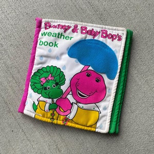 RARE Vintage 90s 1993 Barney & Baby Bop's Weather Book Soft Machine ...