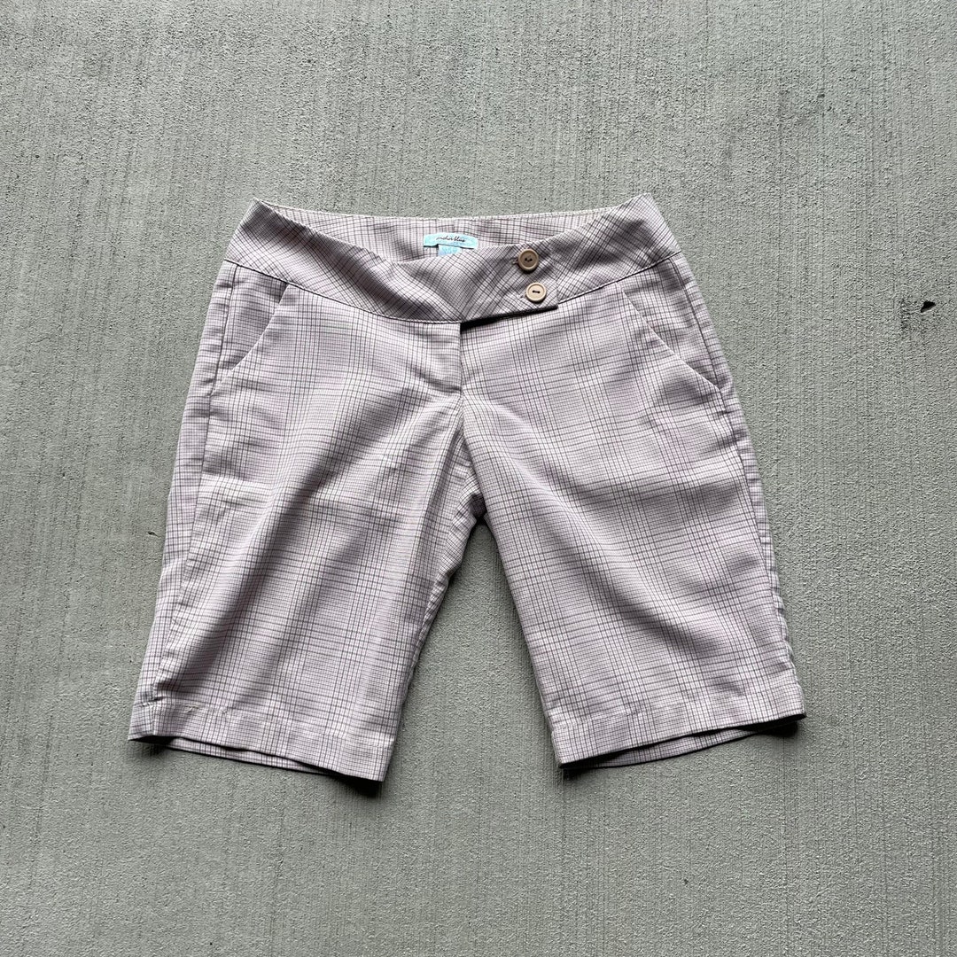 Y2K Pastel Pink Low Rise Vintage Plaid Long Shorts | Size Small - Etsy