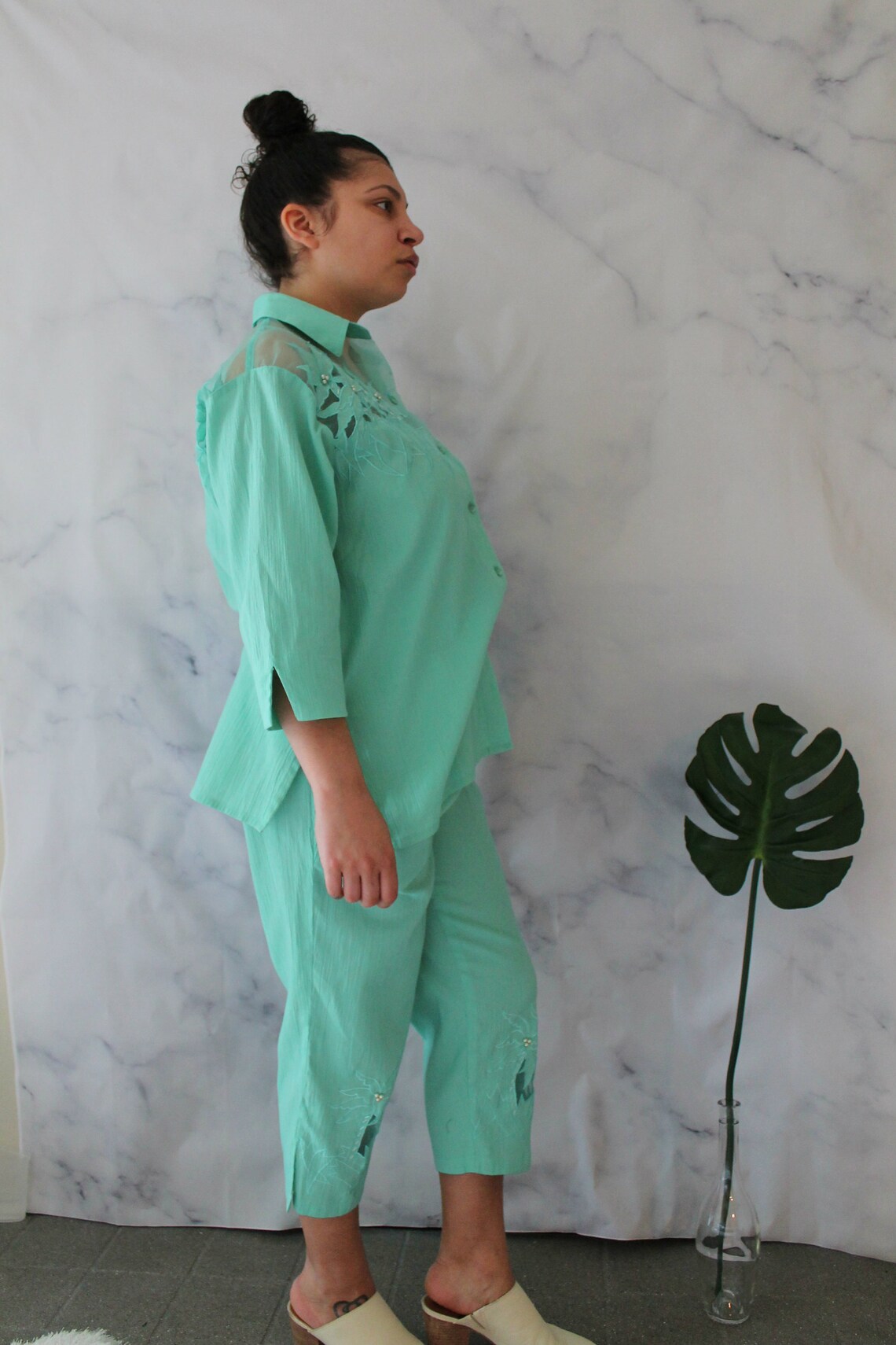 Vintage Pastel Matching Set | Mint Green Palm Trees | the Tropics ...