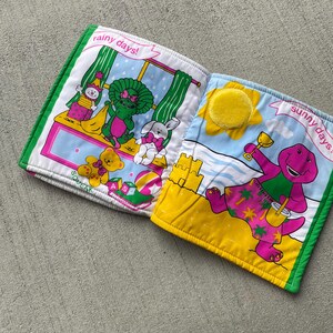 RARE Vintage 90s 1993 Barney & Baby Bop's Weather Book Soft Machine ...