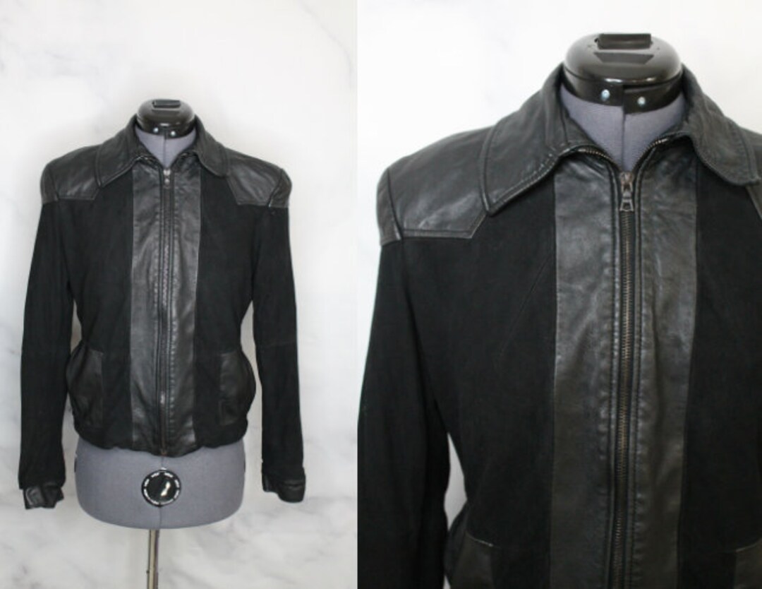 Vintage Y2K Black Suede Leather Jacket Autograph Anthony Symonds - Etsy
