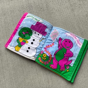 RARE Vintage 90s 1993 Barney & Baby Bop's Weather Book Soft Machine ...