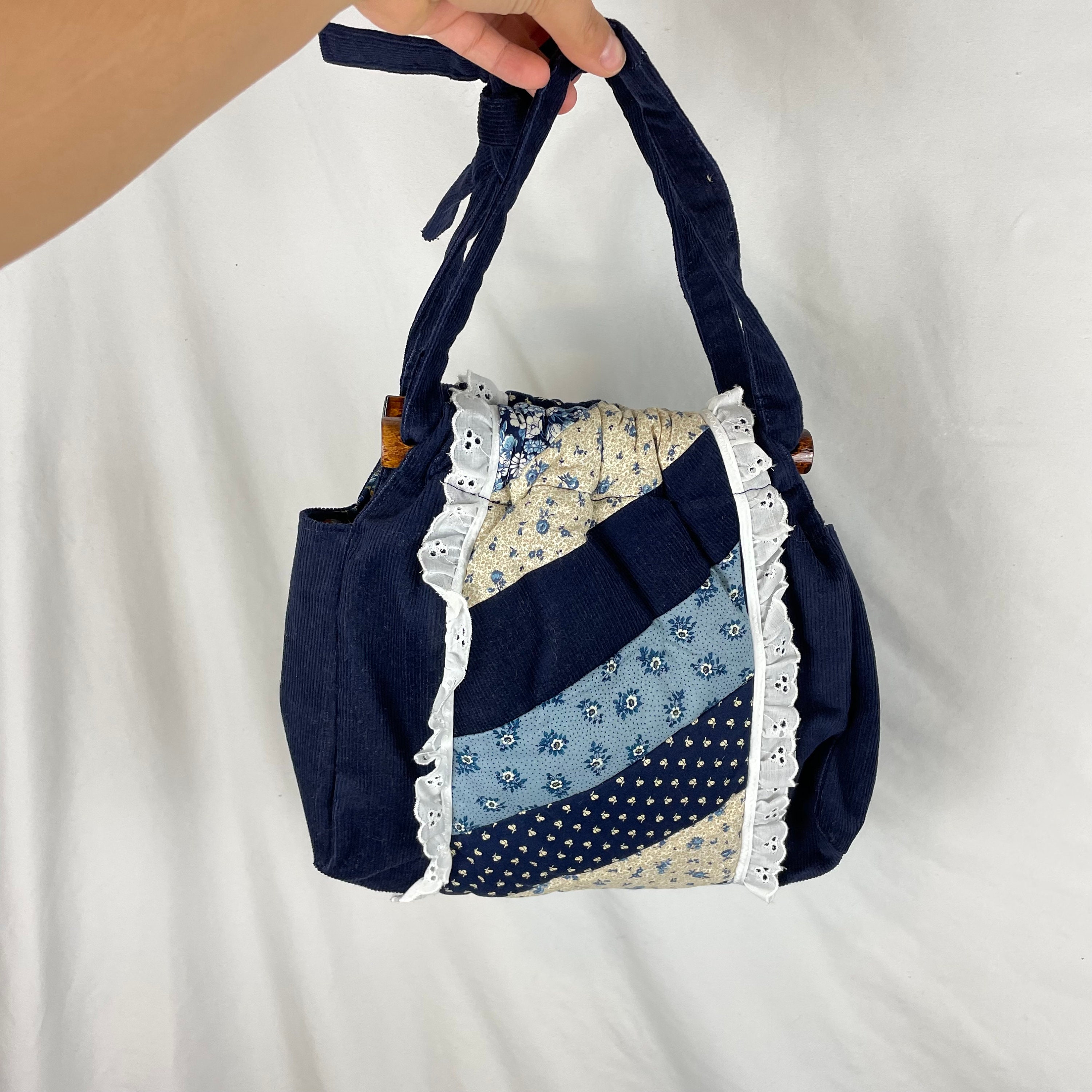 Blue Quilted Cottage Core Coquette Handbag - Etsy