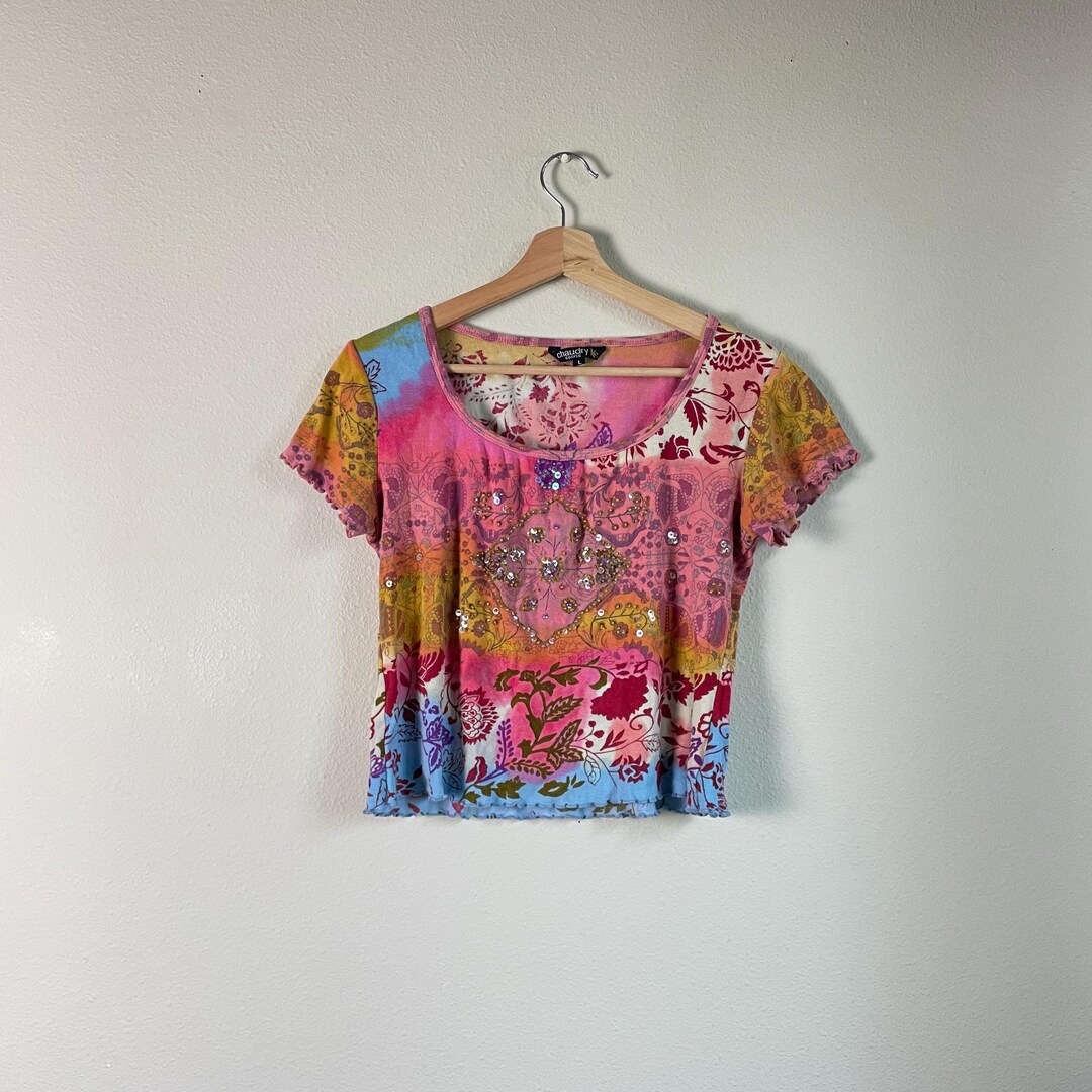 Y2k Vintage 00s Bright Floral Fairy Grunge T Shirt Size Large - Etsy