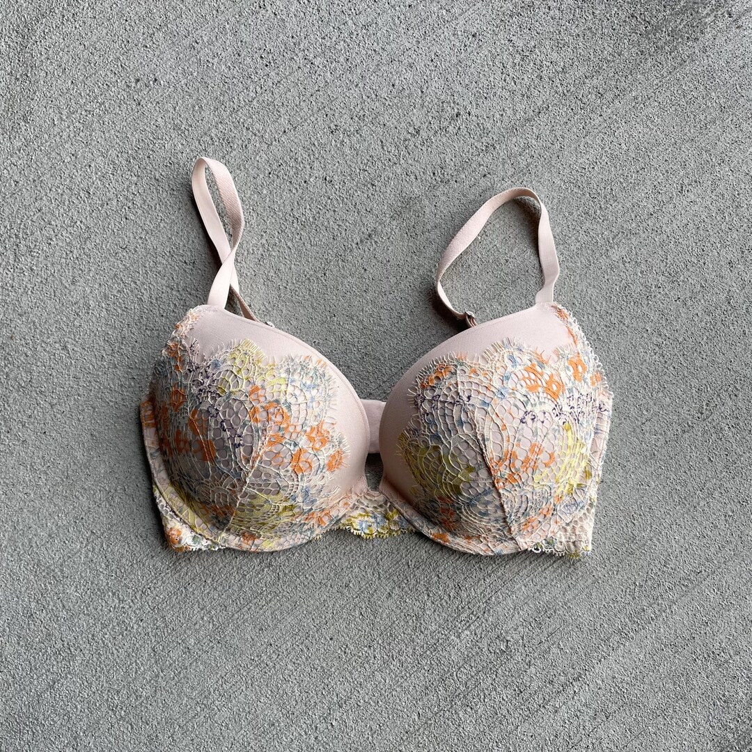 Victoria's Secret Dream Angels Pastel Floral Lace Push up Bra | 32DD ...