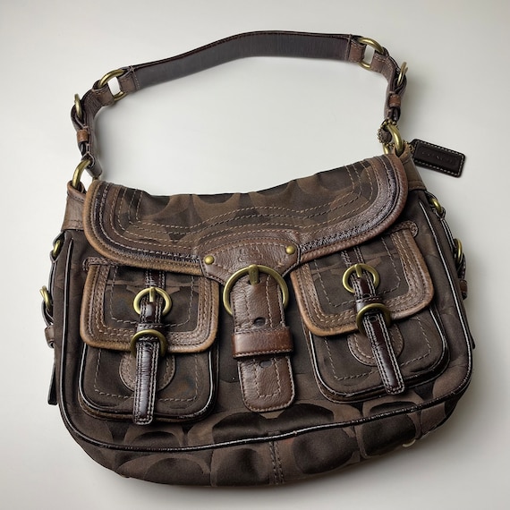 Coach Legacy Brown Signature Logo Shoulder Bag - Gem