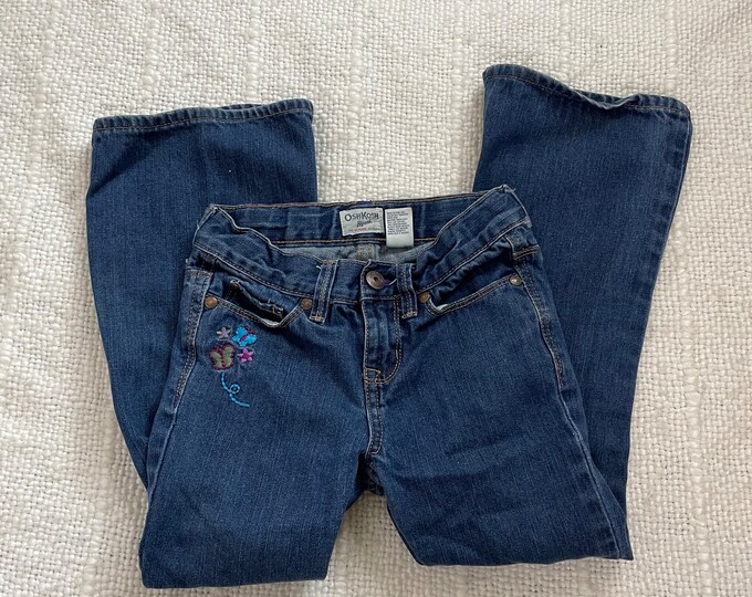 Y2K Early 2000s Era Girls Flare Pants Oshkosh Embroidered Denim | Size ...