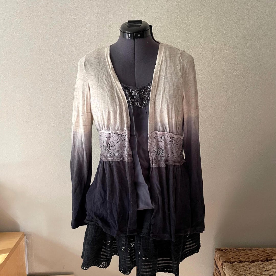 Y2k Vintage 2000s Ombre Boho Cardigan Indie Sleaze Whimsigoth | Size S ...