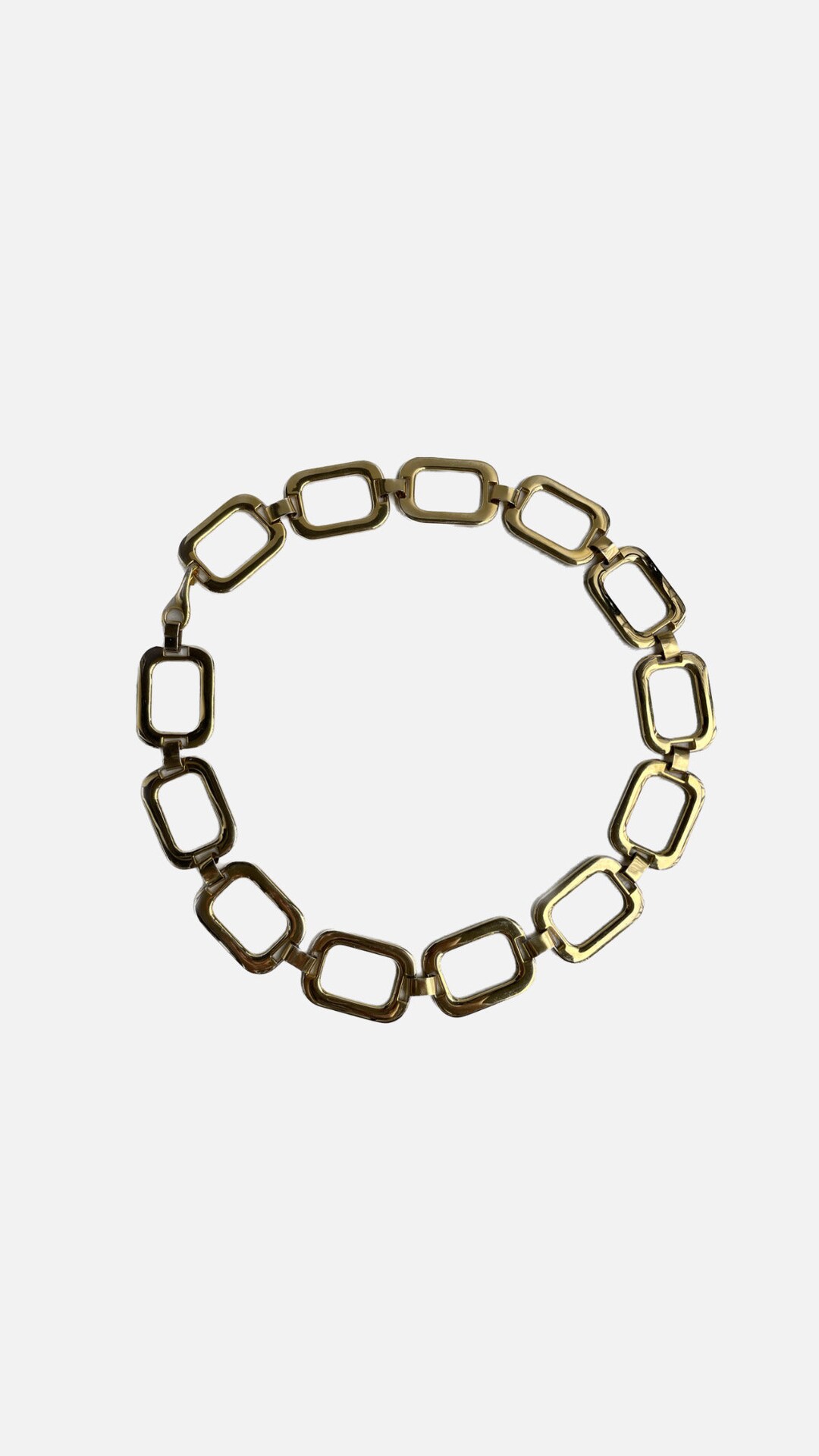 VTG 70s Gold Tone Metal Rectangle Chain Link Belt | Fits a 32 in Waist ...