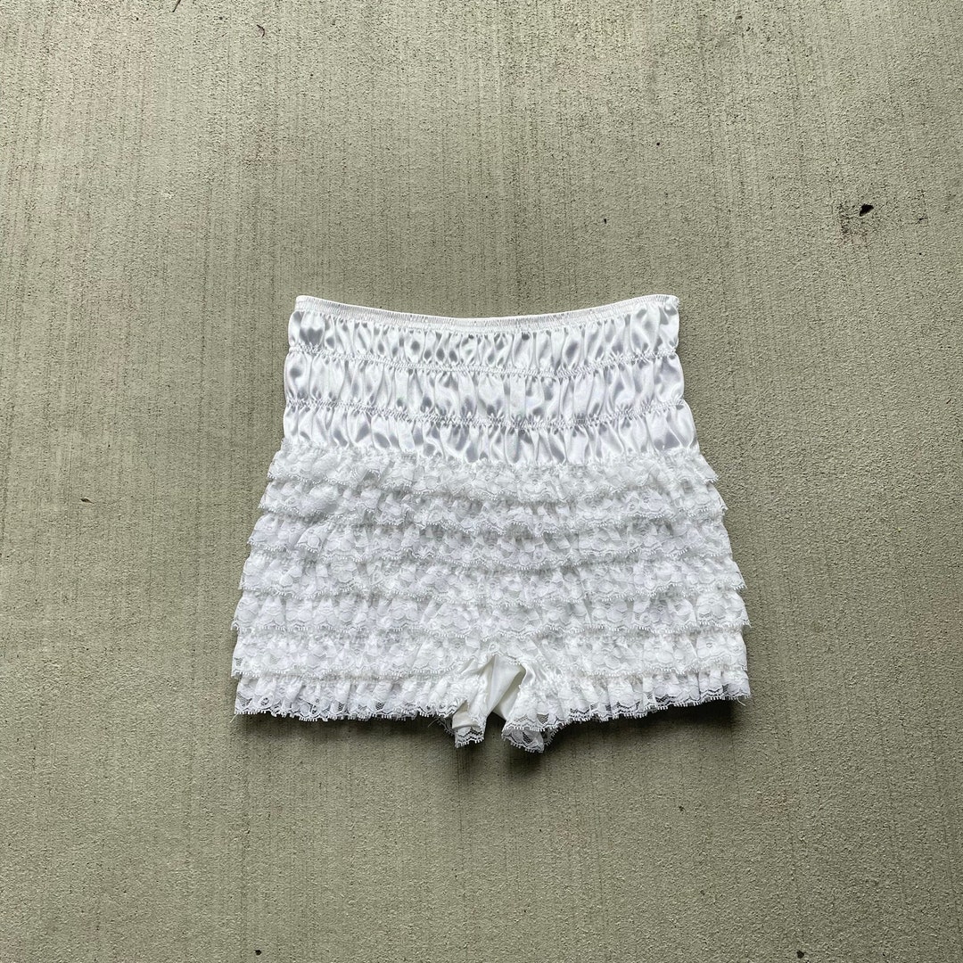 White Lace Ruffle Bloomers - Etsy