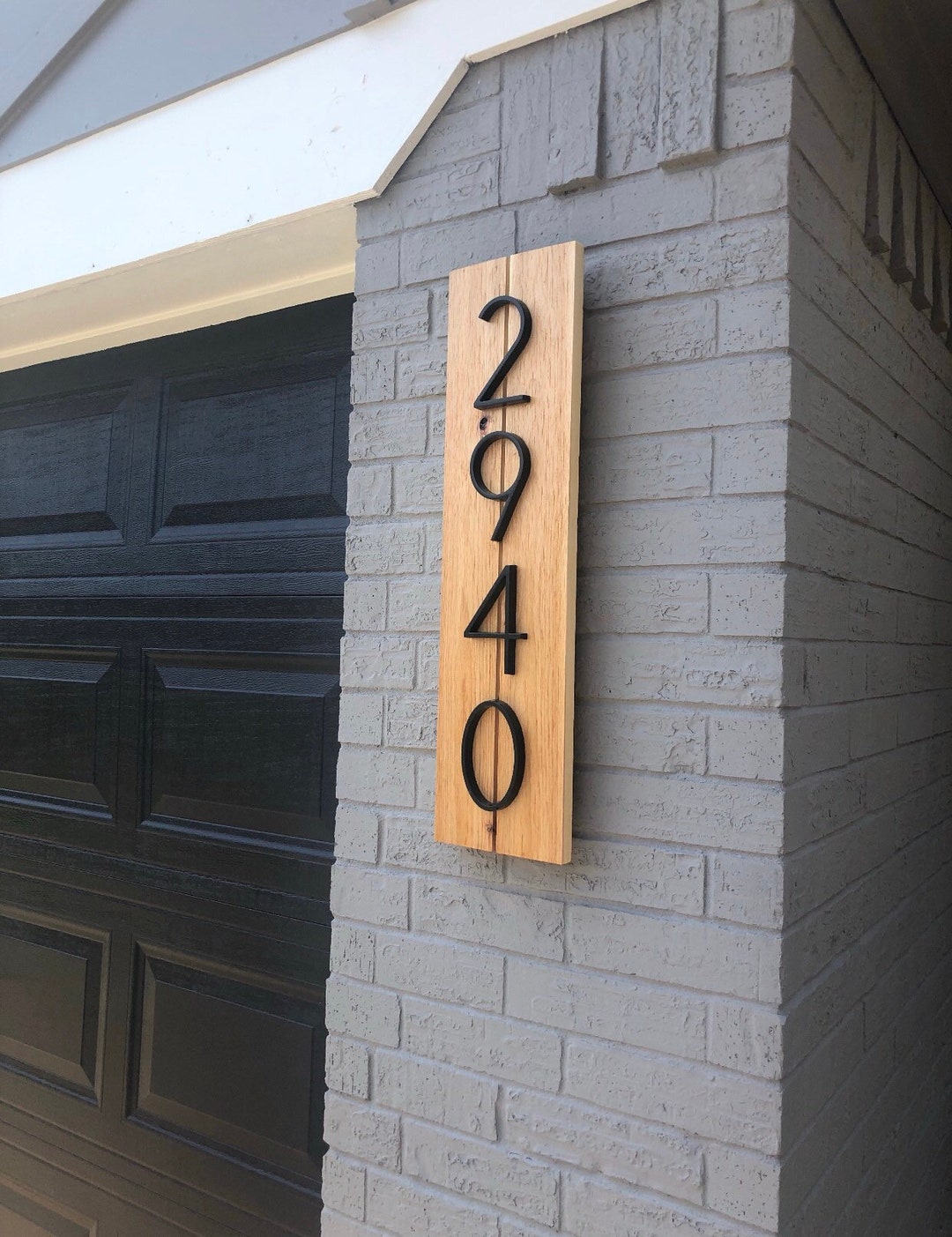 Double Decker Cedar House Numbers | Cedaraddress Sign | Black House ...