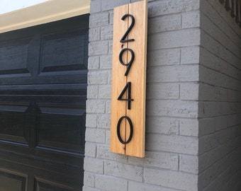 Cedar House Numbers Cedaraddress Sign Black House Numbers | Etsy