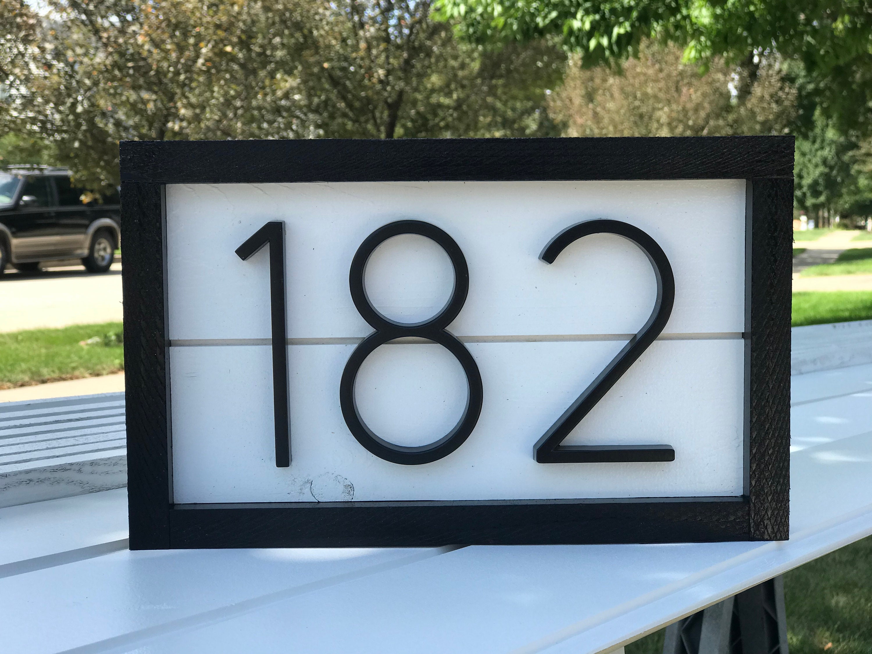 Black and White Shiplap House Numbers Address Sign Black - Etsy Australia