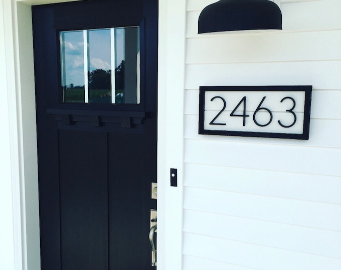 Farmhouse Shiplap House Numbers, Address Sign, Black House Numbers ...