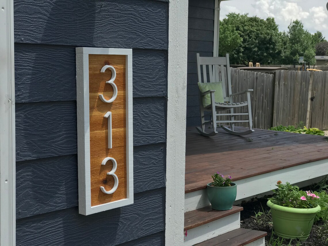 White Cedar Cedar House Numbers Cedaraddress Sign White - Etsy