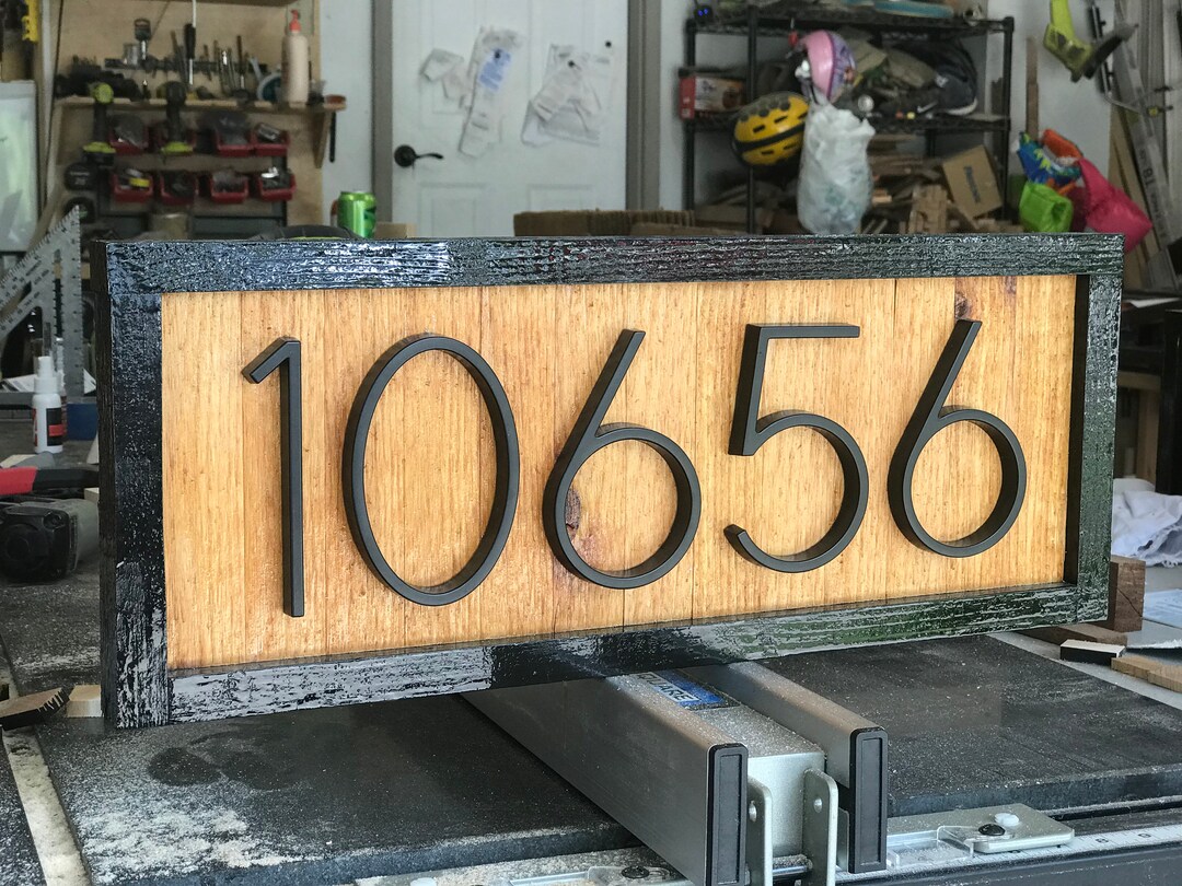 Cedar House Numbers | Cedaraddress Sign | Black House Numbers | Address ...