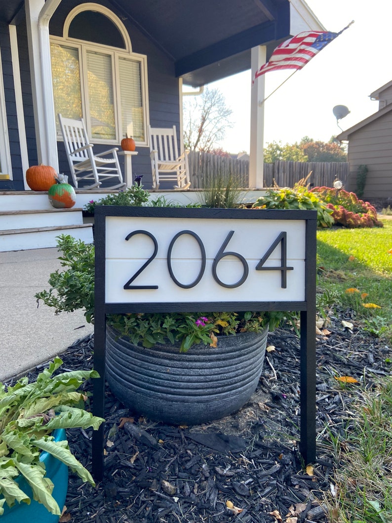 House Number Yard Sign Address Sign for Yard Stake Sign - Etsy