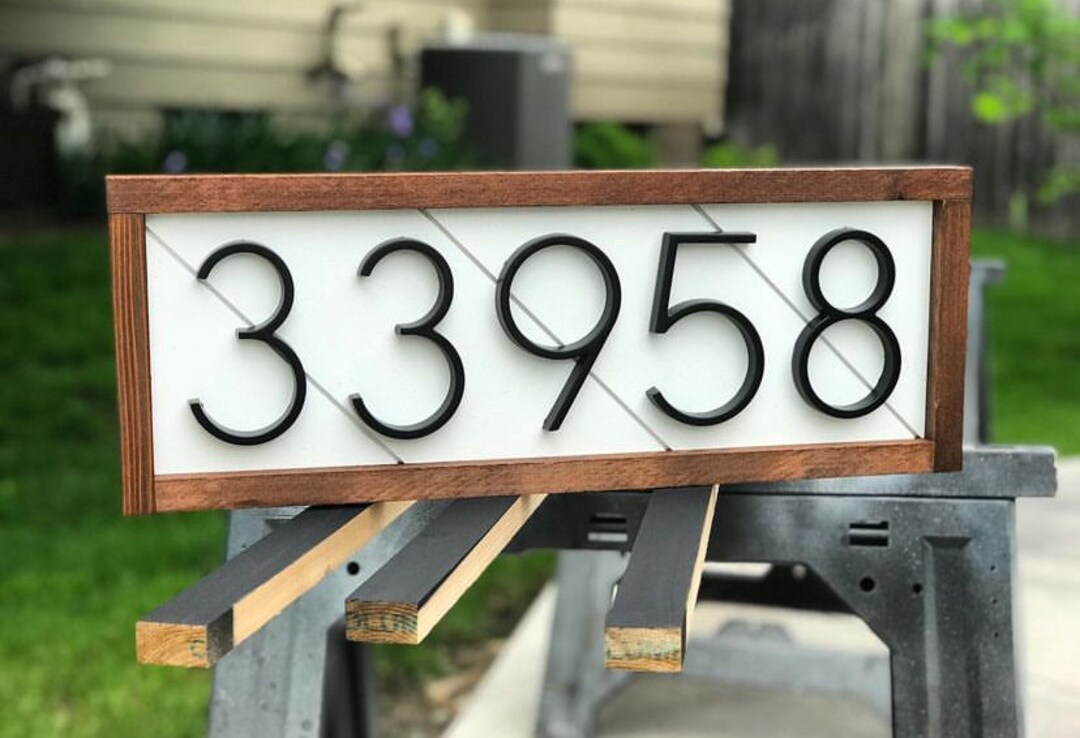 The Farmhouse | Address Sign | Black House Numbers | Address Plaque ...