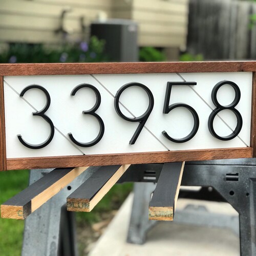 House Numbers Rustic Modern Address Sign Farmhouse Decor - Etsy