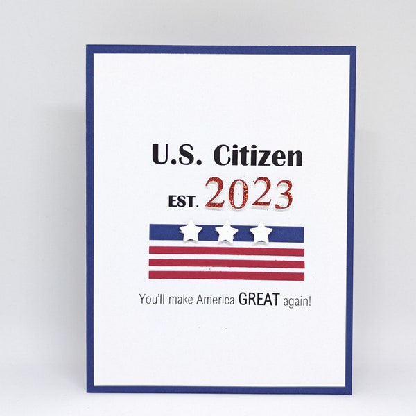 Us Citizenship Congratulations Card - Etsy
