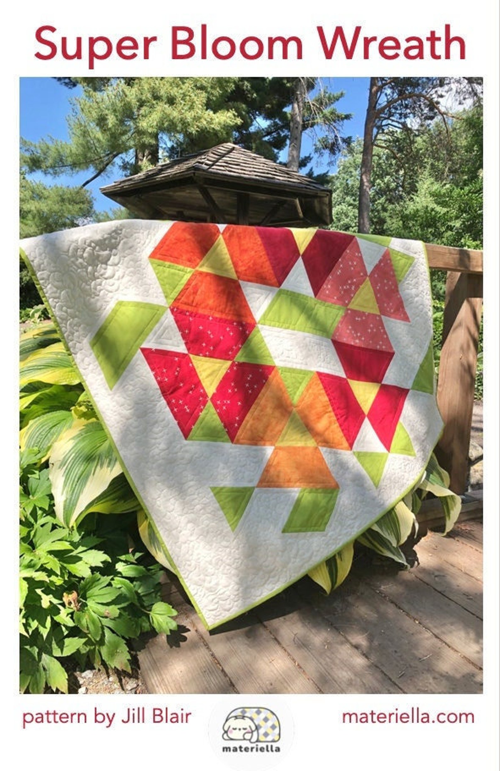 Super Bloom Wreath Quilt Pattern, Paper - Baby Quilt, Wall Hanging or ...