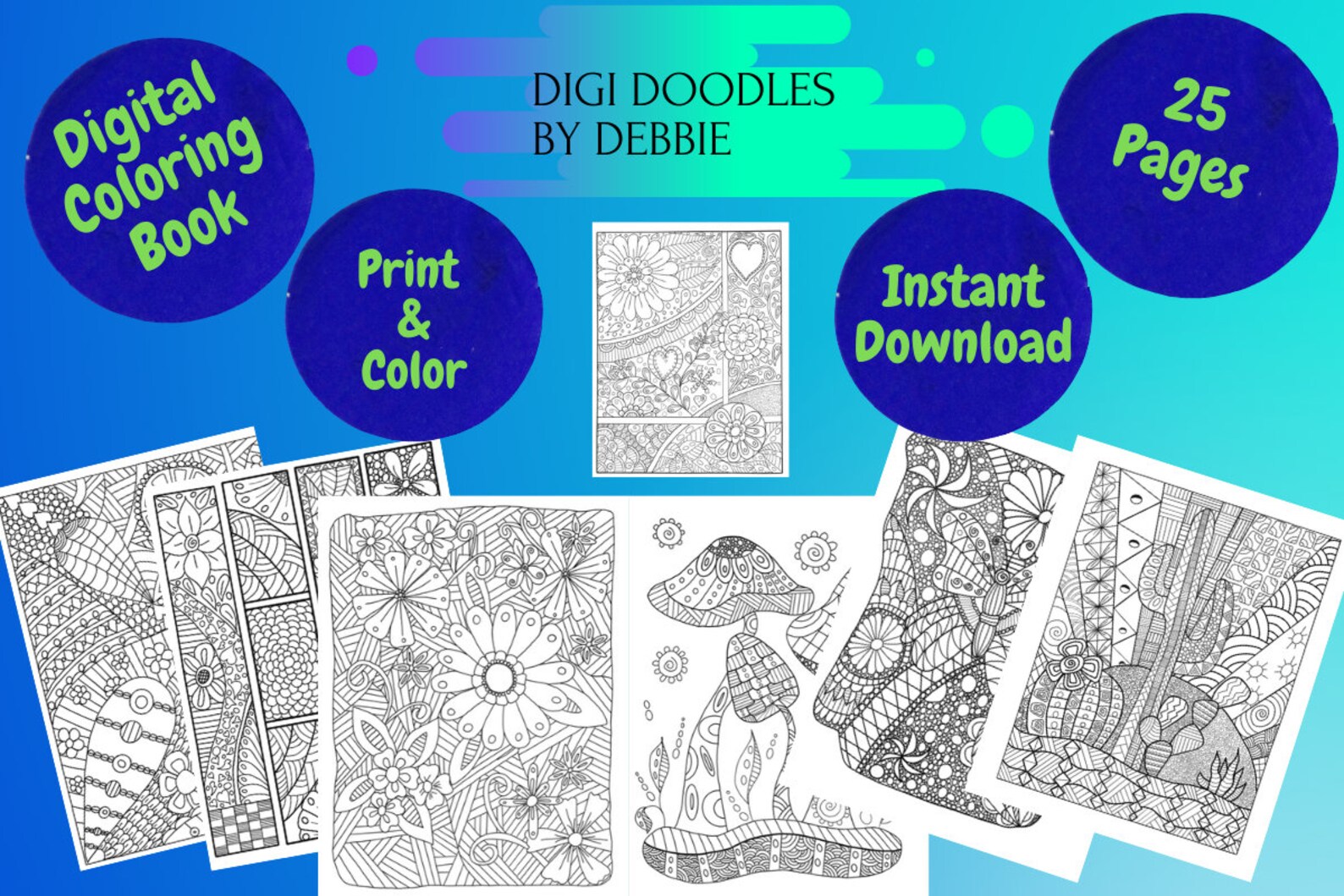 Digital Coloring Book, Digital Coloring Pages, Digital Coloring Book ...