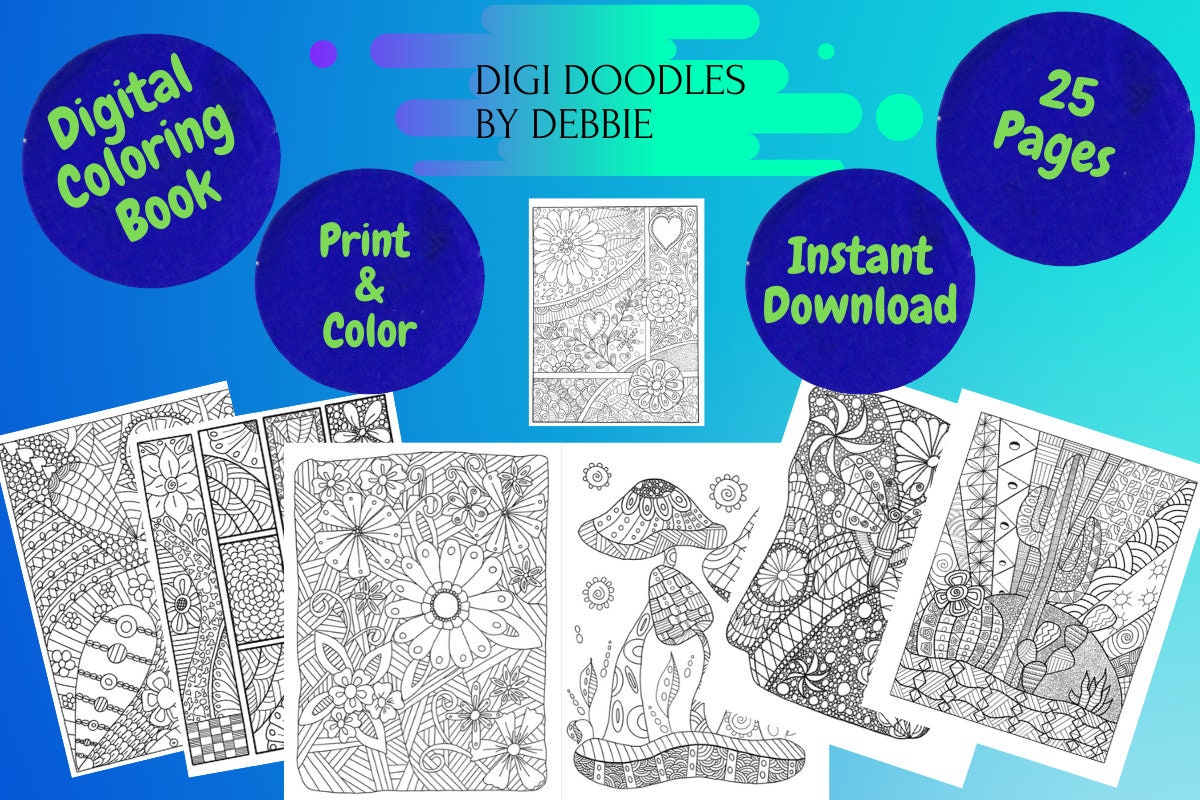 Digital Coloring Book, Digital Coloring Pages, Digital Coloring Book ...