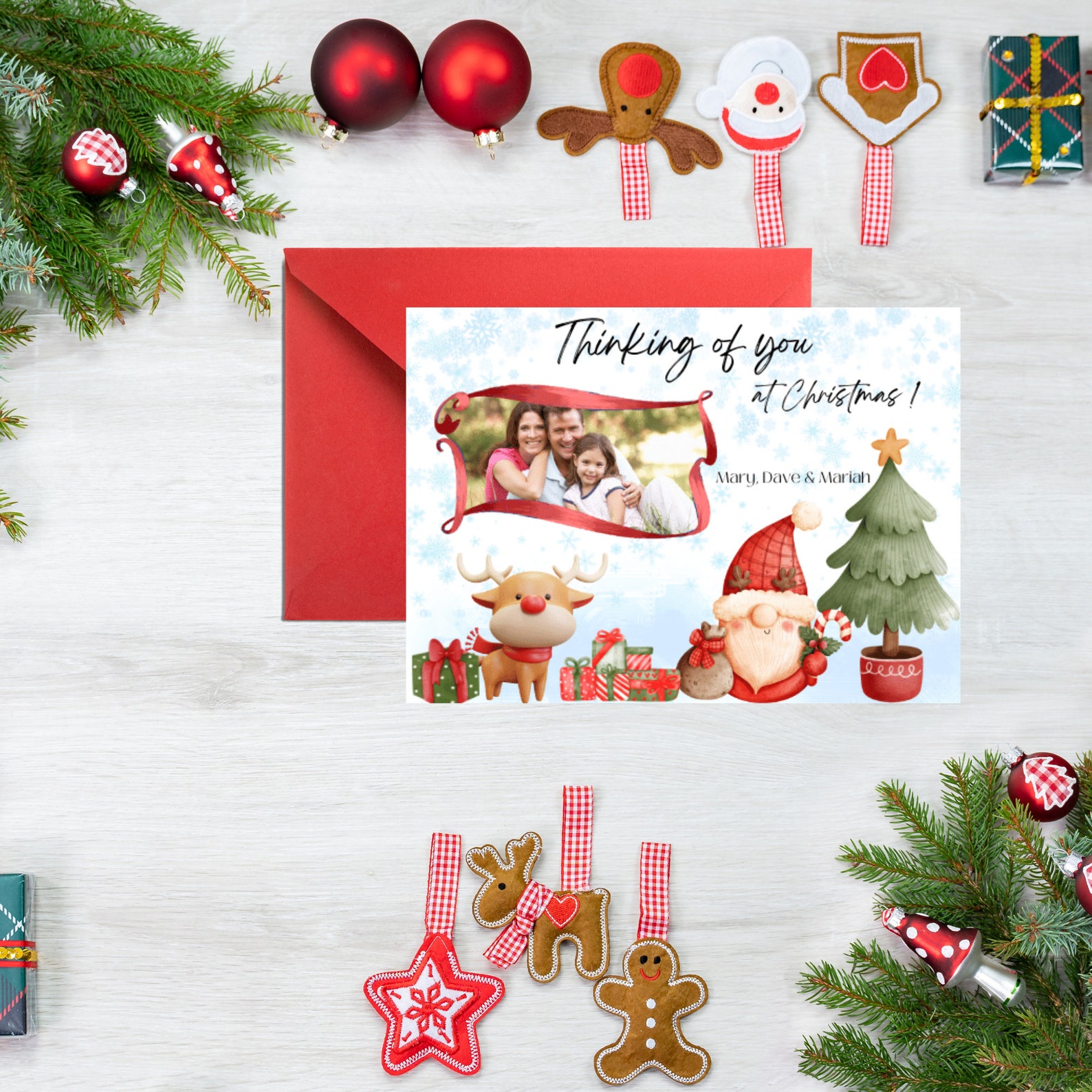 Christmas Card Editable Template, 5 X 7 Christmas Card With Photo ...