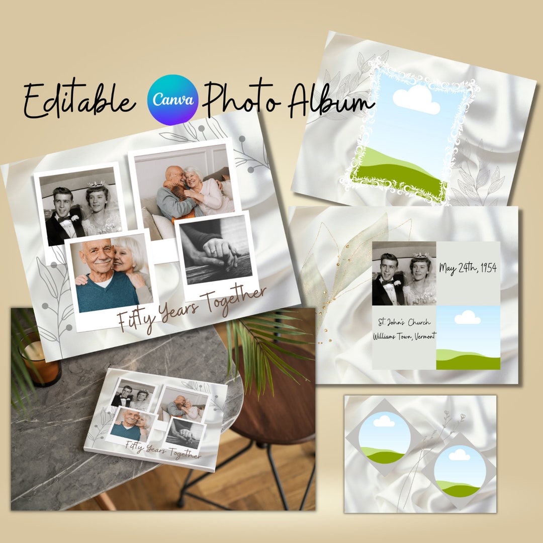Digital Photo Album Canva Album Template for DIY Crafters Digital Album ...