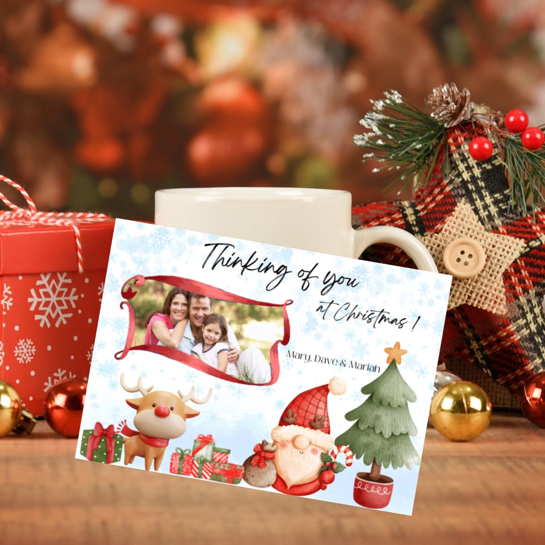 Christmas Card Editable Template, 5 X 7 Christmas Card With Photo ...