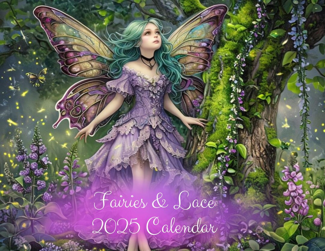 2025 Wall Calendar Fairies & Lace Fantasy Calendar 12 Month Calendar ...