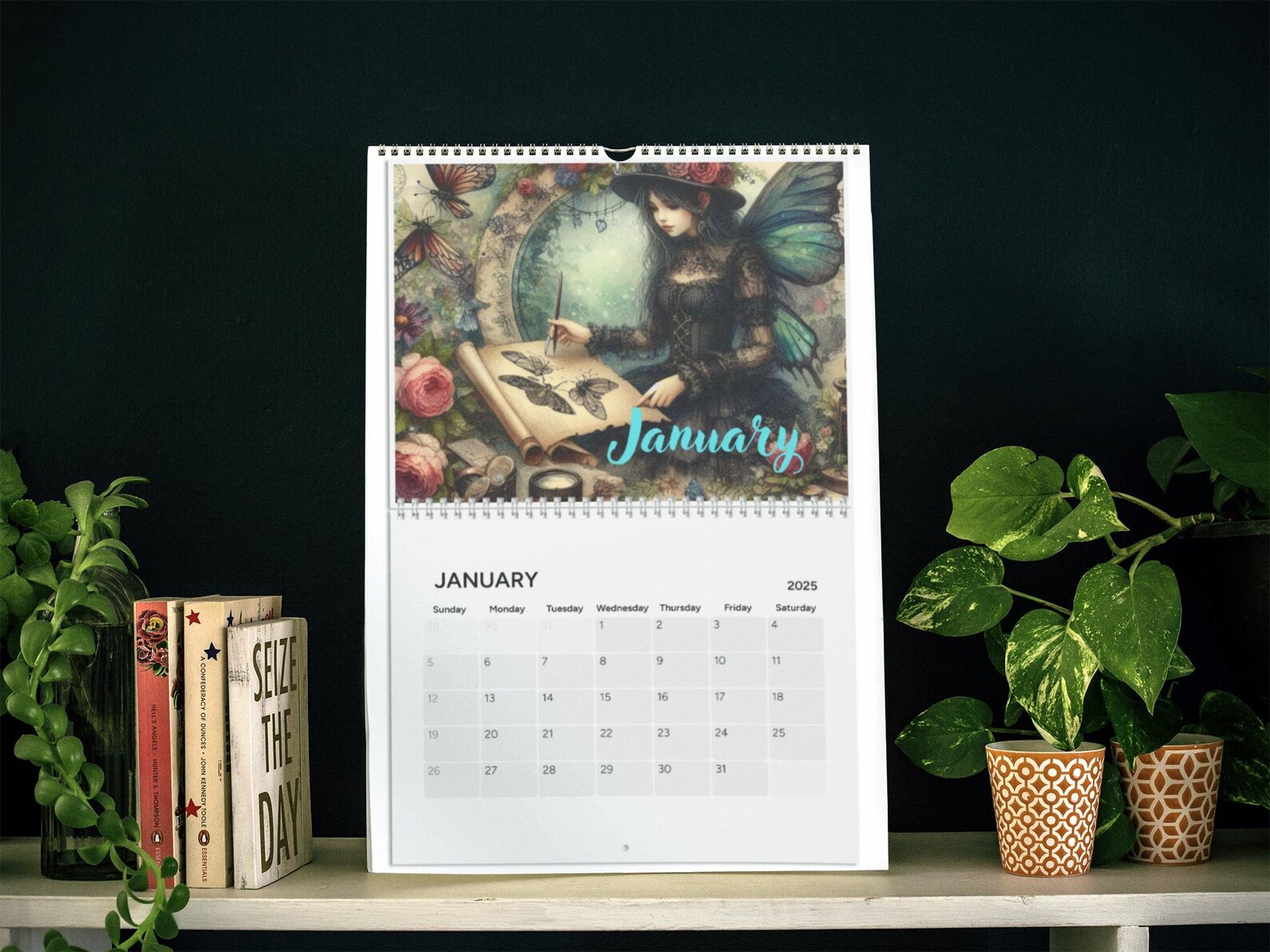 2025 Wall Calendar | Goth Fairies Fantasy Calendar | 12 Month Calendar ...