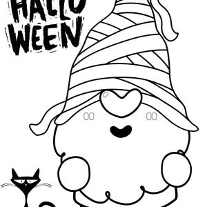 Halloween Gnome Coloring Pages, Halloween Gnomes, Printable Coloring ...