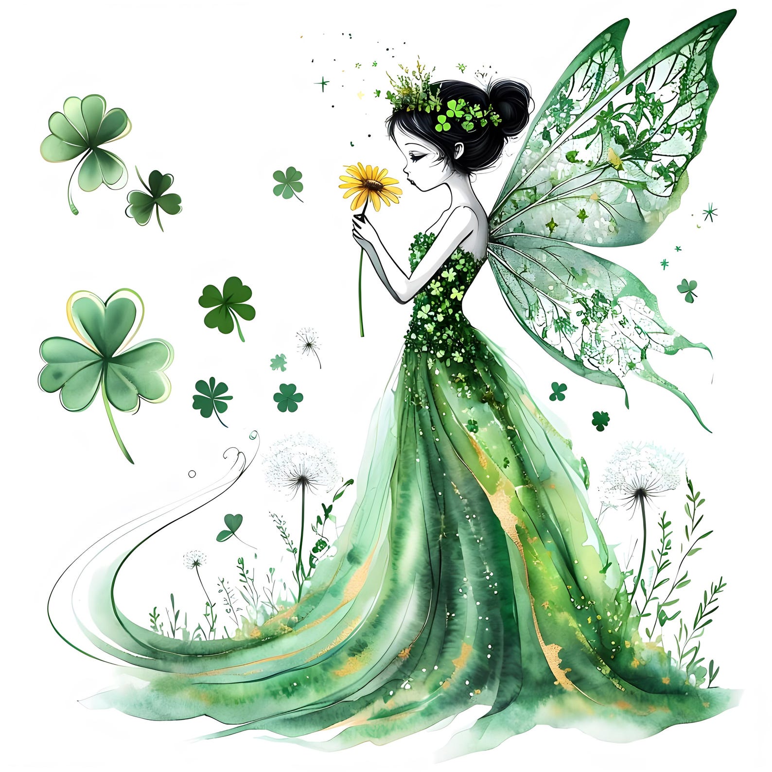St Patrick's Day Fairy Clipart | Cute Fairies | St Paddy's Day | St ...