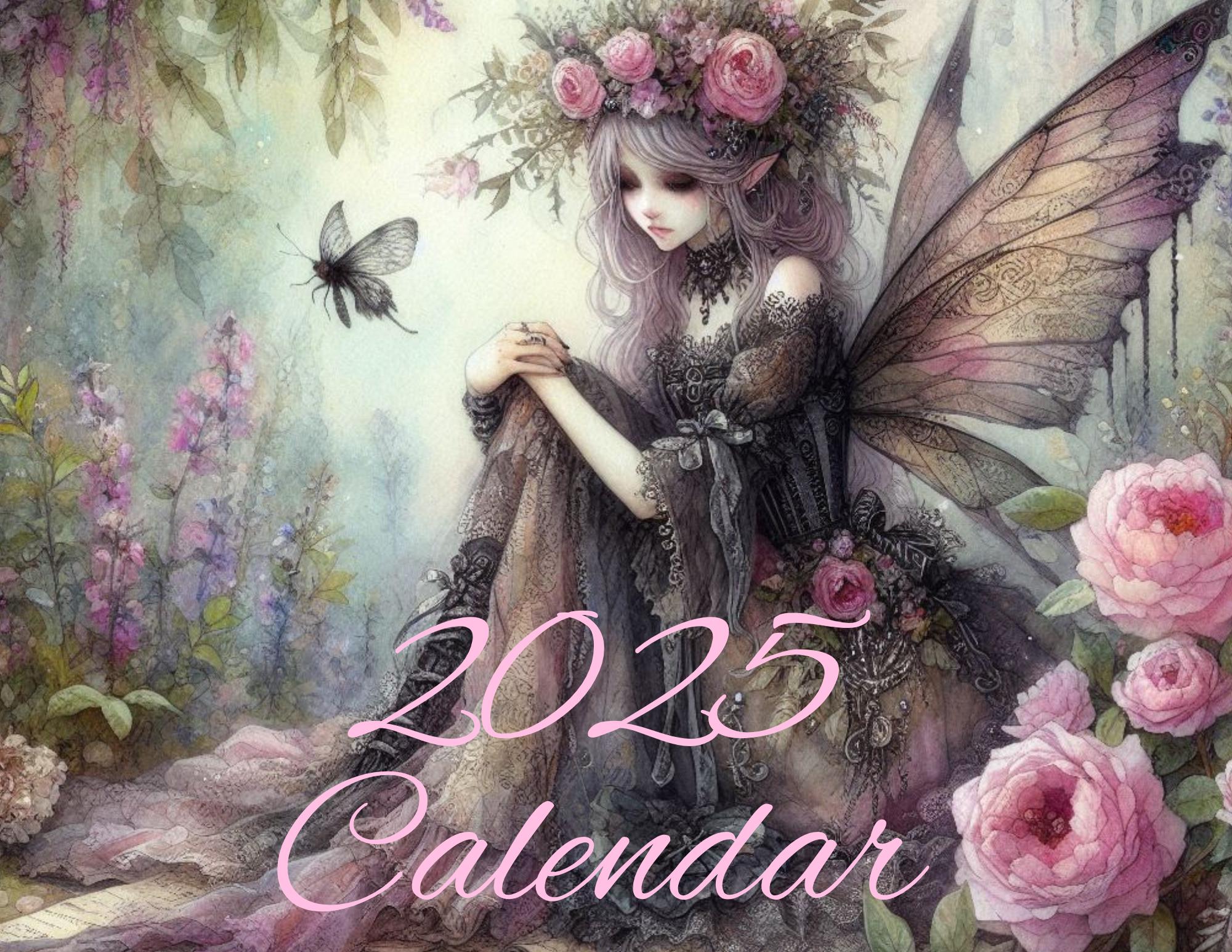 2025 Wall Calendar | Goth Fairies Fantasy Calendar | 12 Month Calendar ...