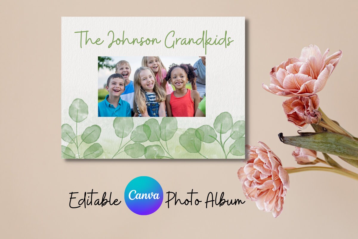 Digital Photo Album, Digital Scrapbook Template Canva, Canva Album ...
