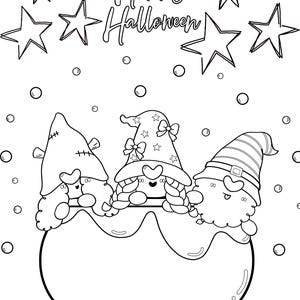 Halloween Gnome Coloring Pages, Halloween Gnomes, Printable Coloring ...