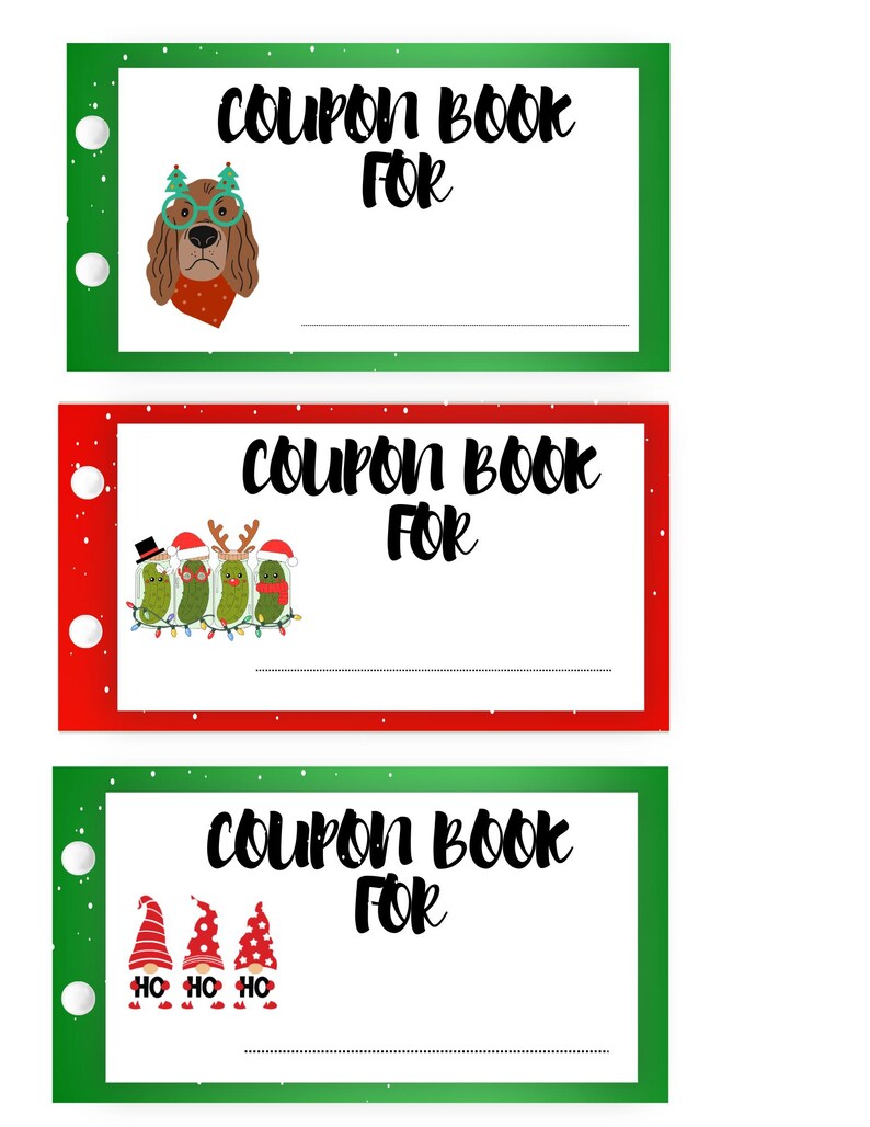 Printable Christmas Coupon Book Stocking Stuffer, Personalized Gift ...