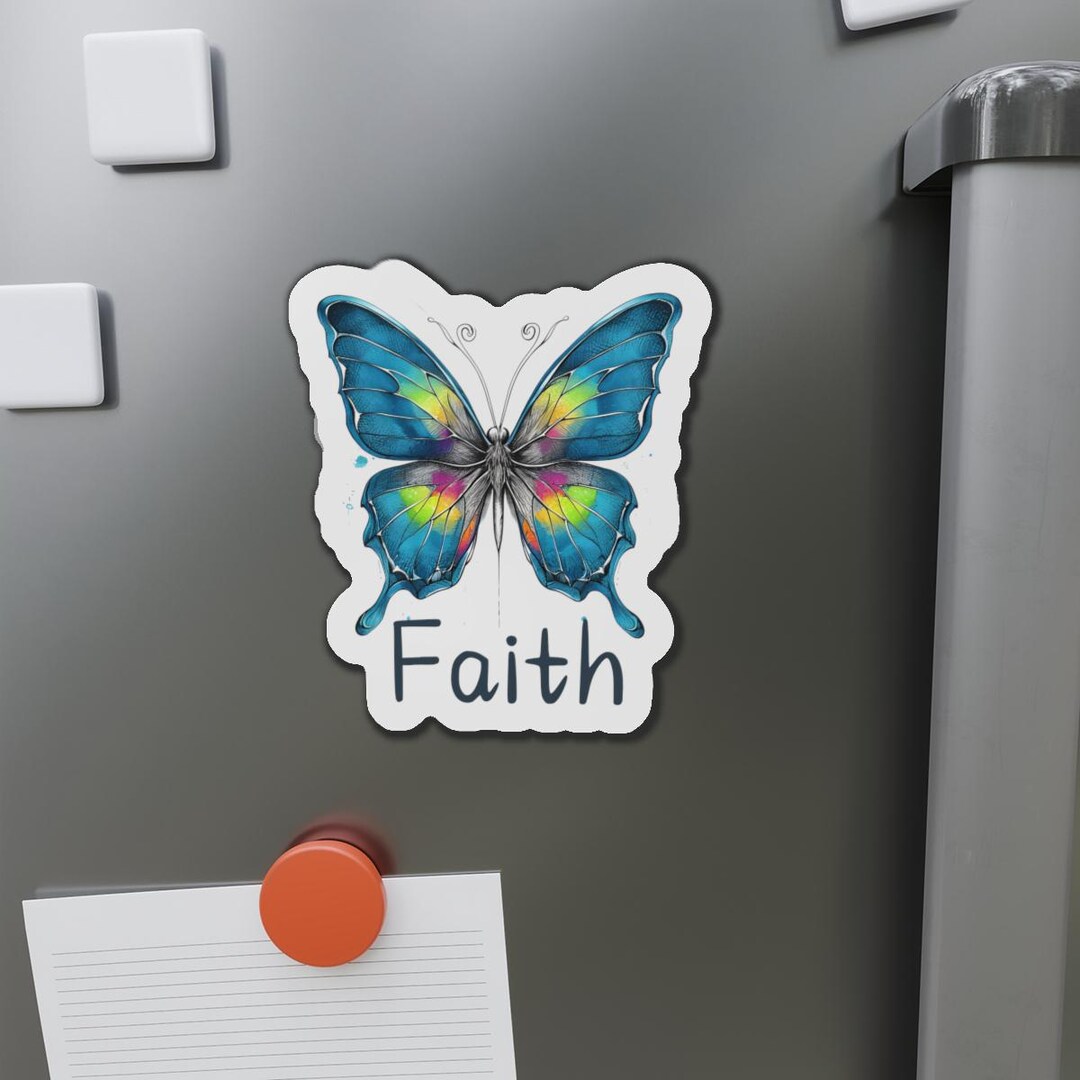 Butterfly "faith" Car Decal Magnet| Kiss-cut Vinyl Magnet Butterfly ...