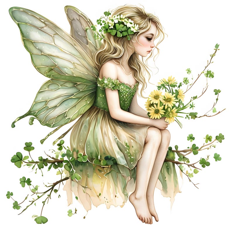 St Patrick's Day Fairy Clipart | Cute Fairies | St Paddy's Day | St ...