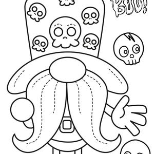 Halloween Gnome Coloring Pages, Halloween Gnomes, Printable Coloring ...