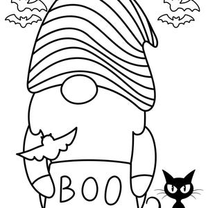 Halloween Gnome Coloring Pages, Halloween Gnomes, Printable Coloring ...