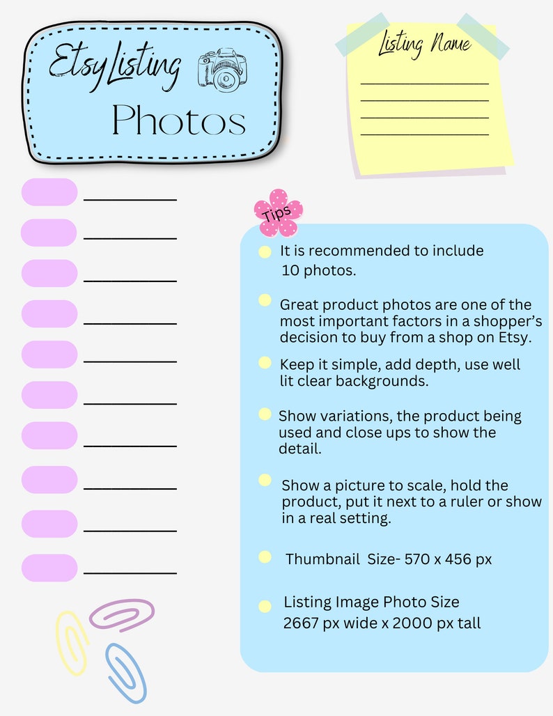 Etsy Checklist Step by Step Guide How to Make an Etsy Listing for New ...