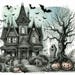 Vintage Haunted House Clipart: Spooky Gothic Halloween PNG JPEG Files ...